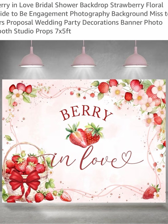 Party Supplies | Berry In Love Strawberry Floral Backdrop | Poshmark